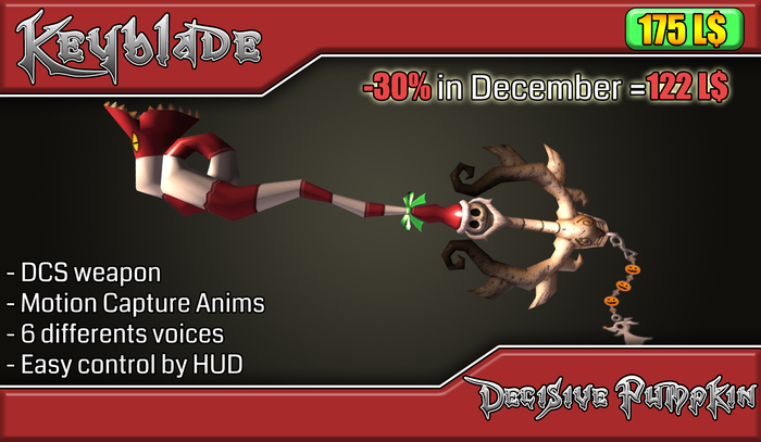 Second Life Marketplace - -]S-WORLD[- Keyblade - Decisive Pumpkin [Boxxed]